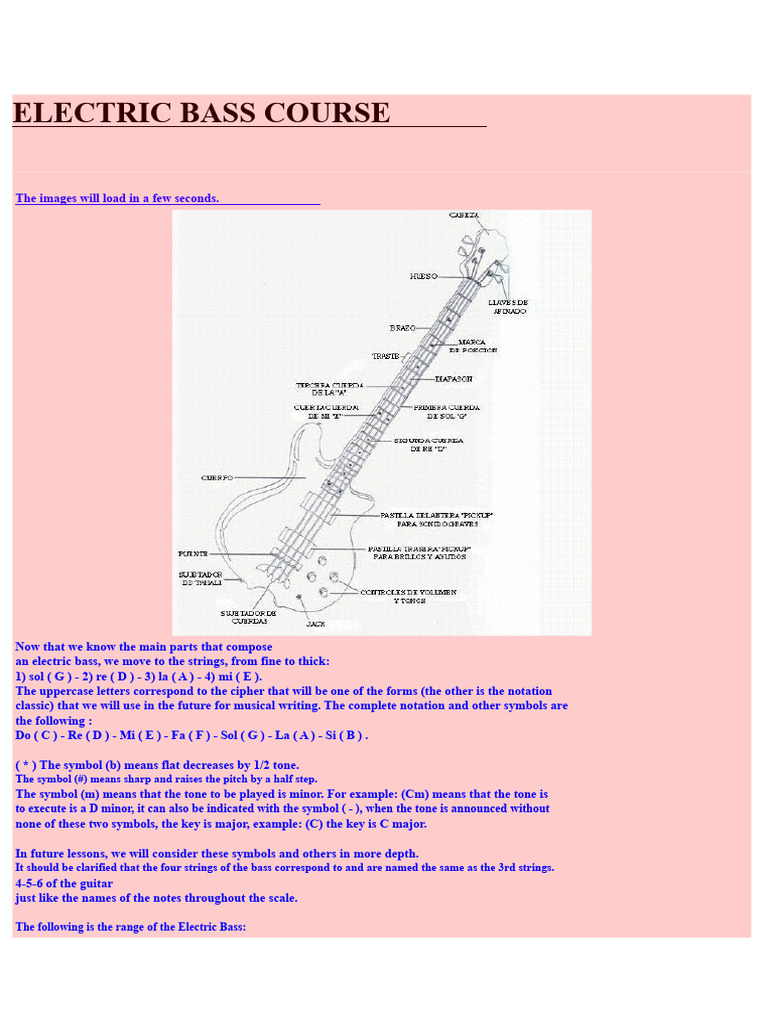 Electric Bass Course | PDF | Chord (Music) | Musical Notation