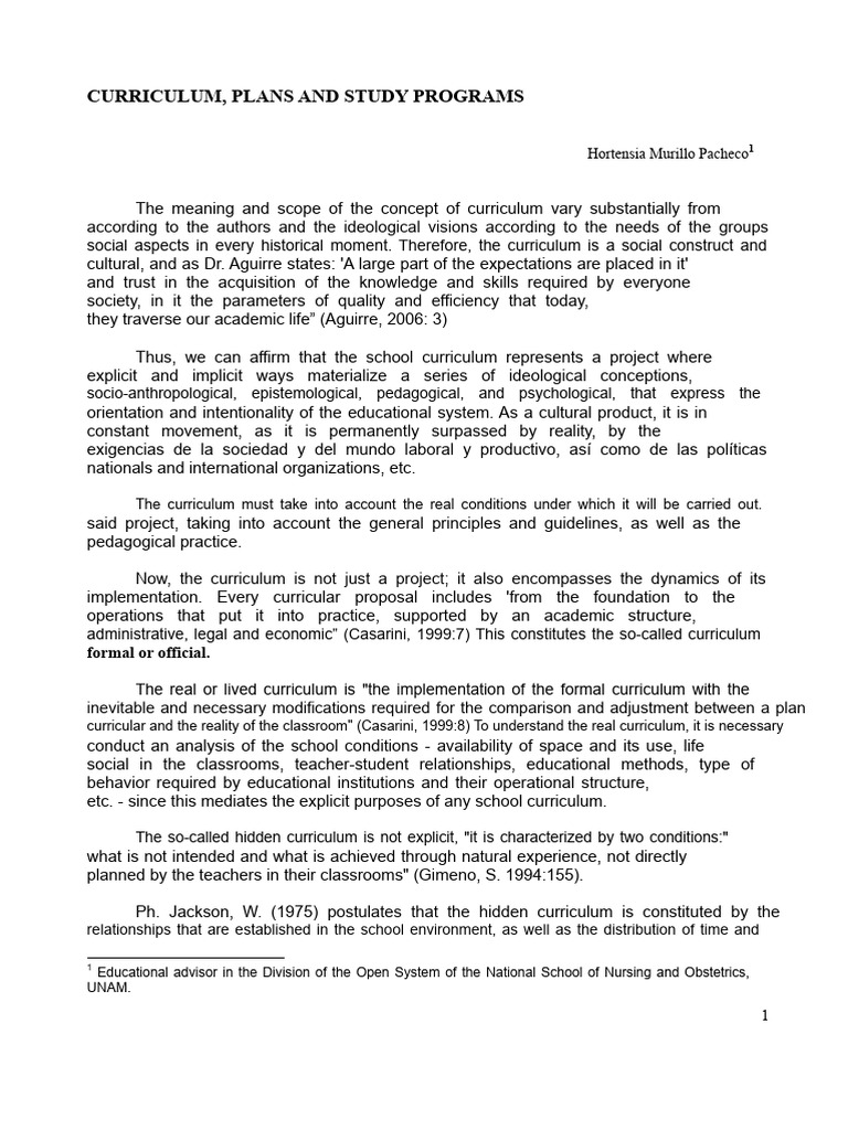 Understanding Curriculum and Study Plans | PDF | Curriculum | Learning
