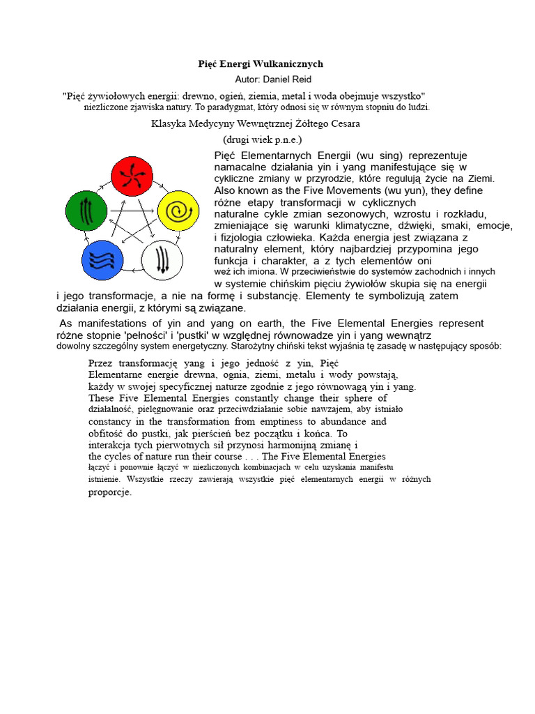 Daniel Reid - Pięć Energetycznych Elementów | PDF