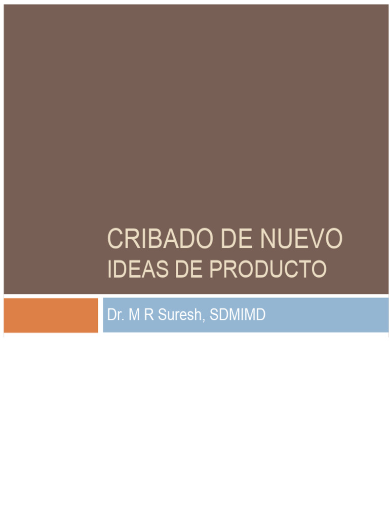 Proceso de Cribado en Desarrollo de Productos | PDF | Marketing ...