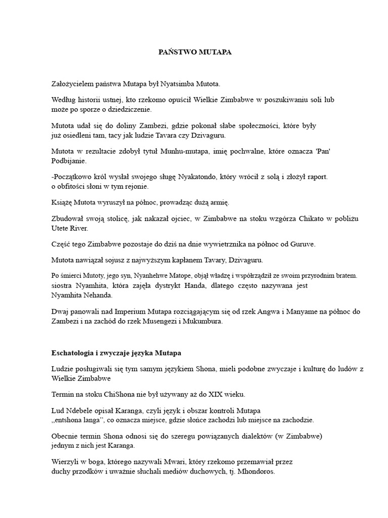 4 Państwo Mutapa | PDF