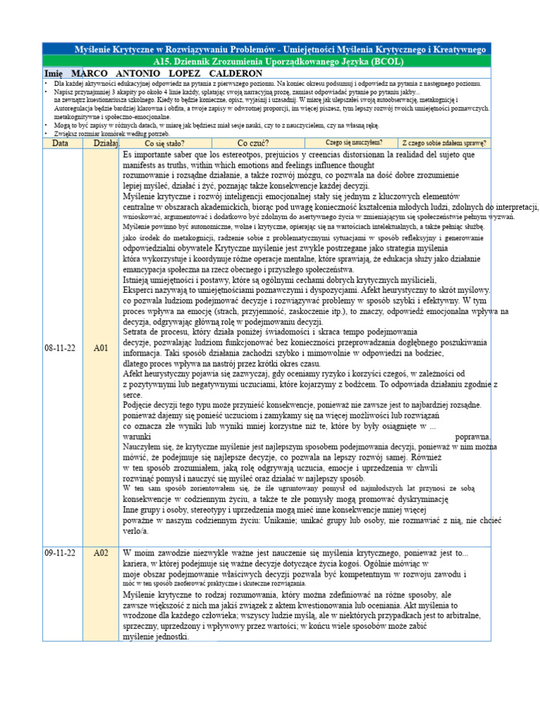 1a. Dziennik COL z Campirán | PDF