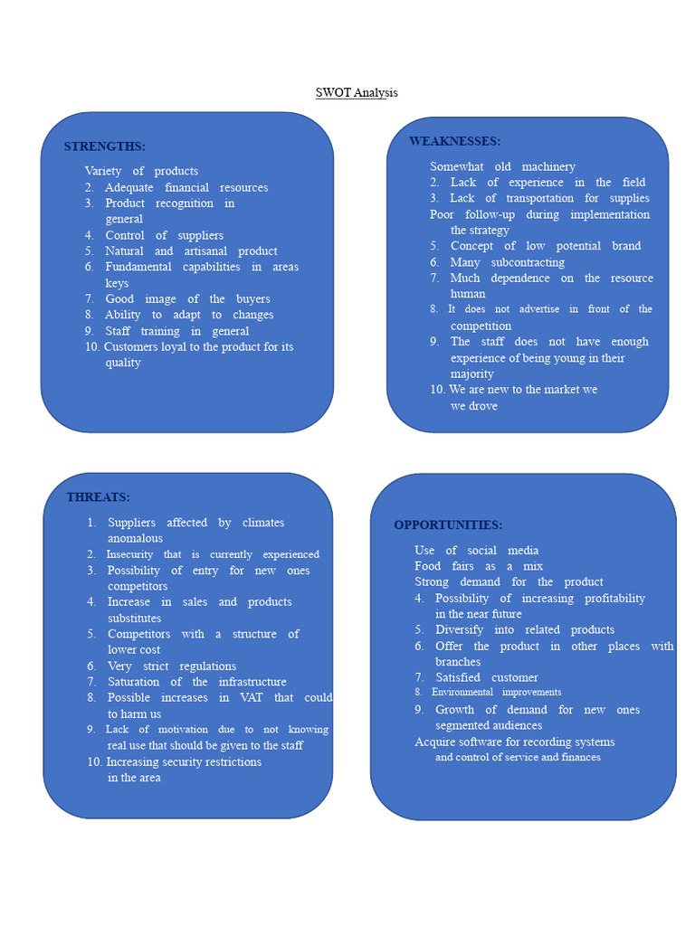 SWOT Analysis | PDF | Supply Chain | Swot Analysis