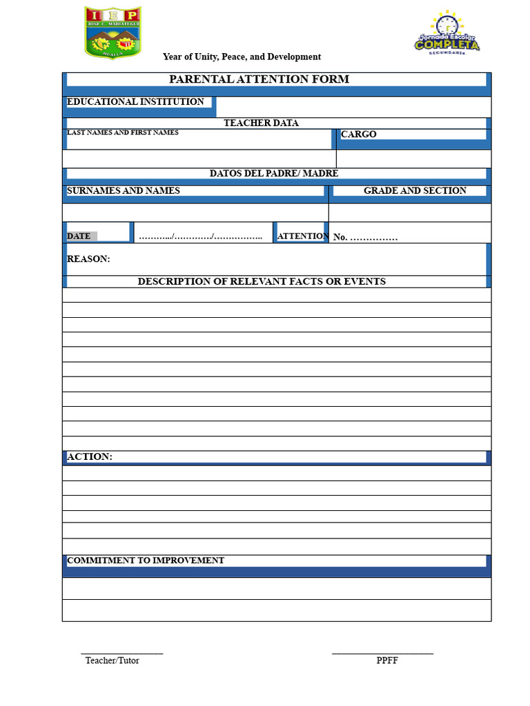 Student and Parents/guardians Attention Form | PDF