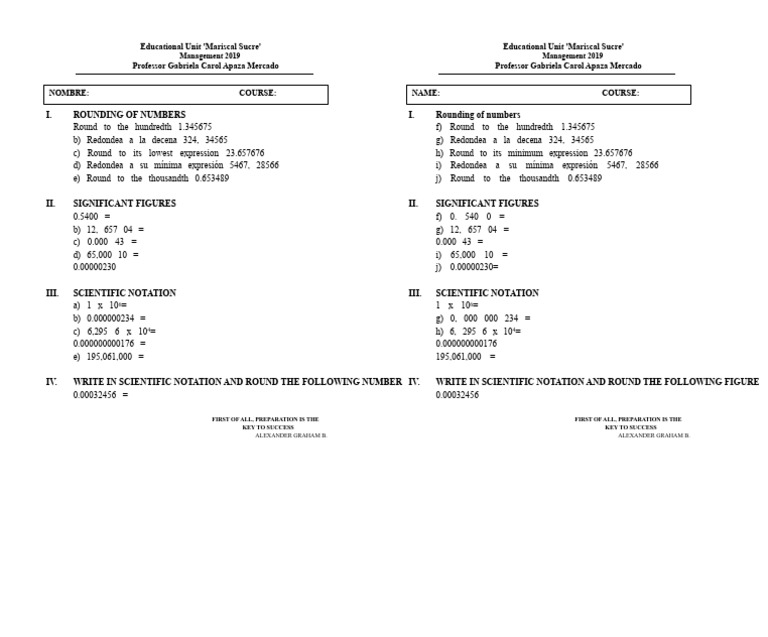 Rounding Numbers and Scientific Notation | PDF | Mathematics Of ...