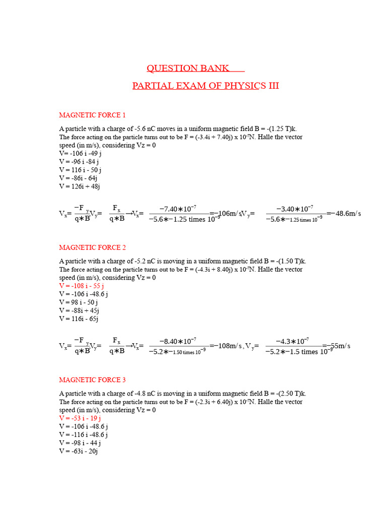 Bank of Questions For The Physics III Exam | PDF | Inductance ...