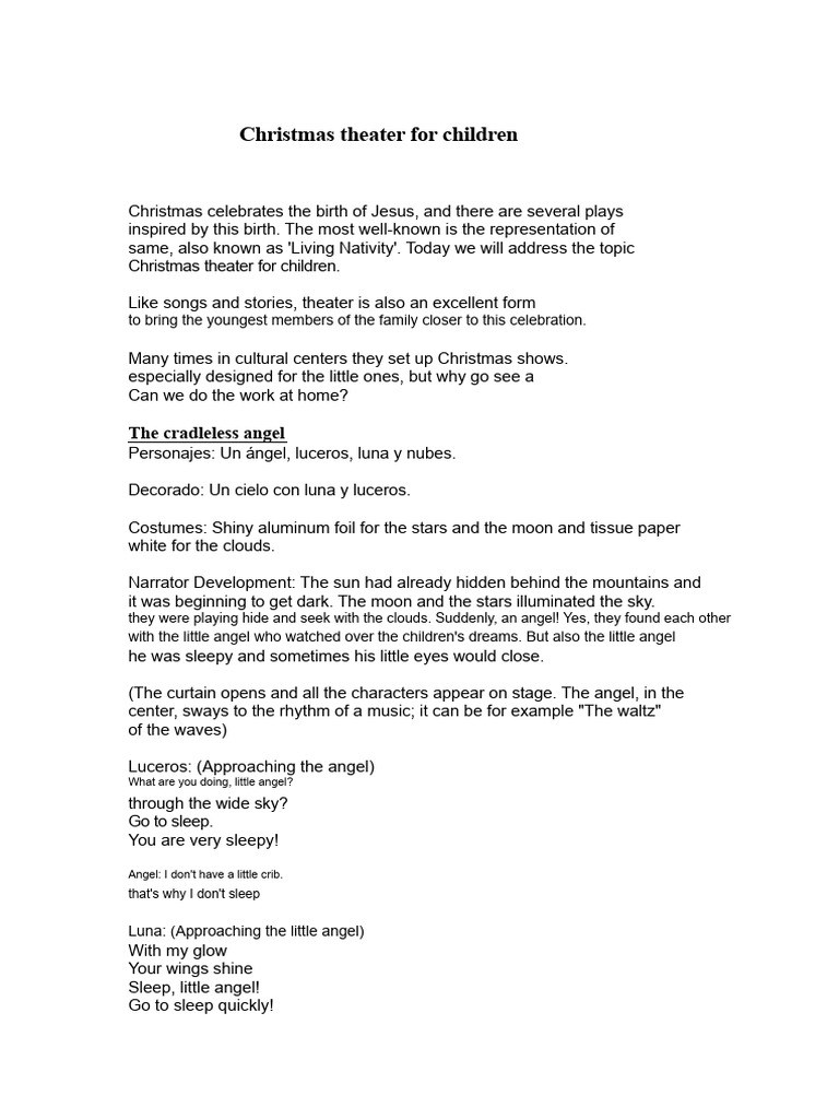 Christmas Theater For Kids | PDF | Christmas | Shepherd