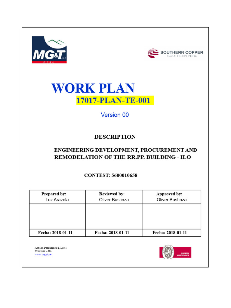 Engineering Work Plan for Ilo Building | PDF | Concrete | Building ...
