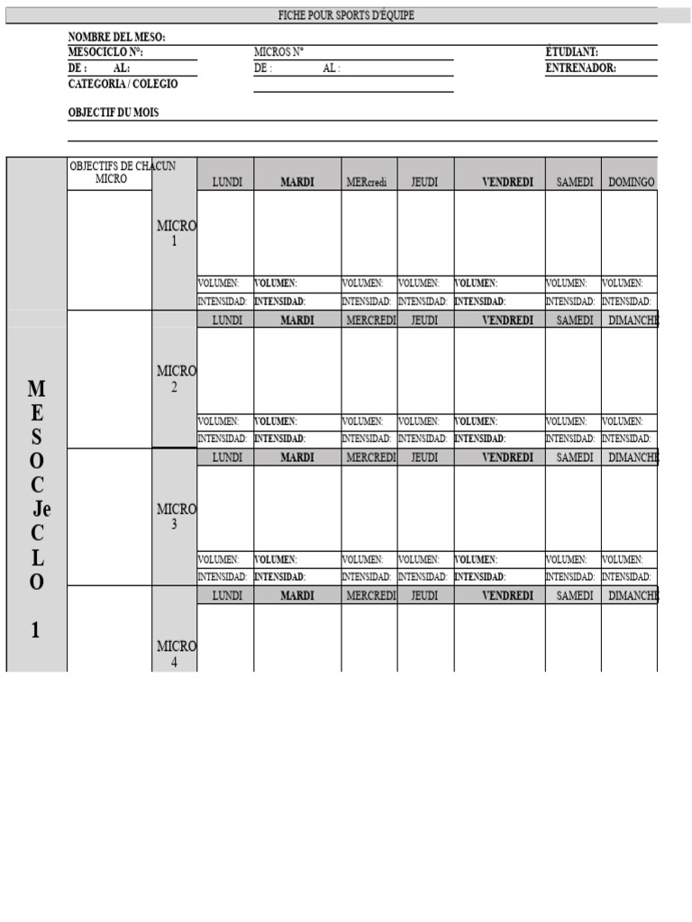 Mésocycle Format | PDF