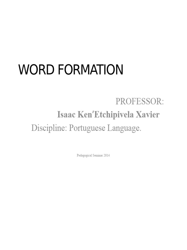 Morphological Process of Word Formation | PDF | Word | Lexicon
