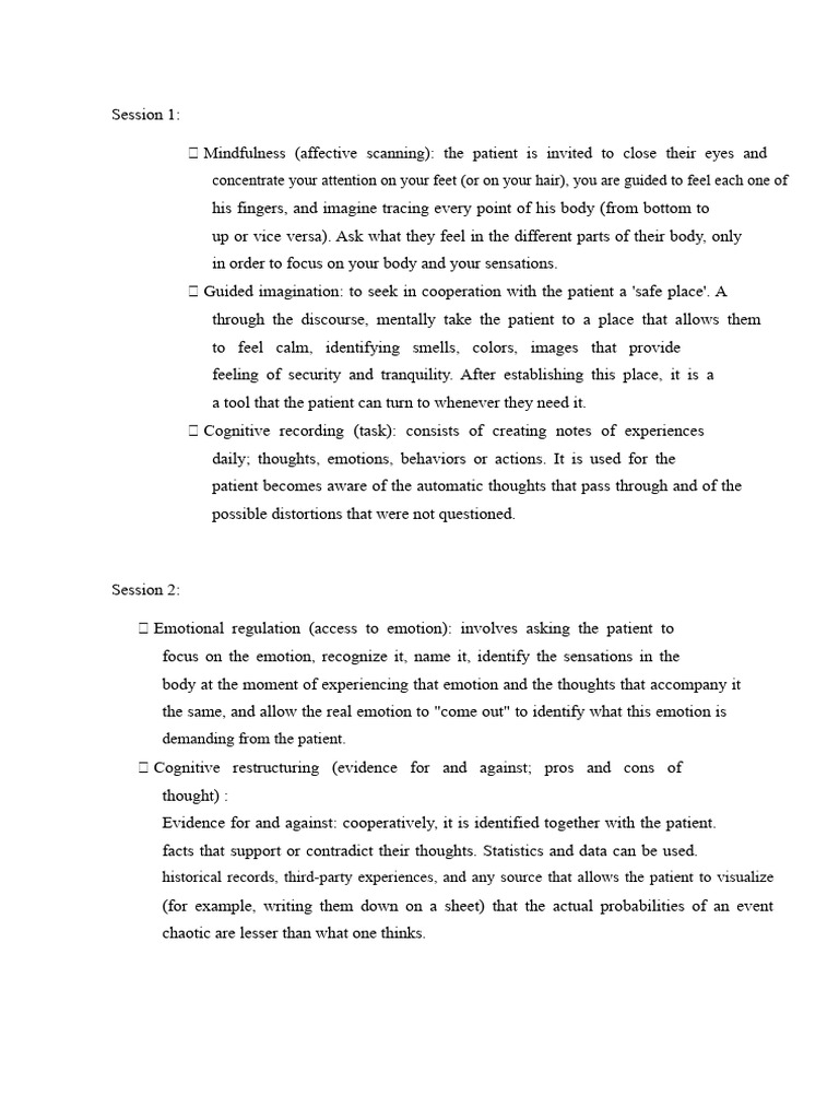 Example of A Psychological Intervention Program | PDF | Emotions ...