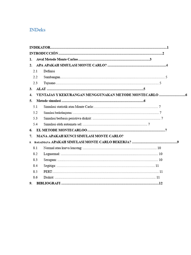 Metode Monte Carlo: Simulasi dan Aplikasinya | PDF