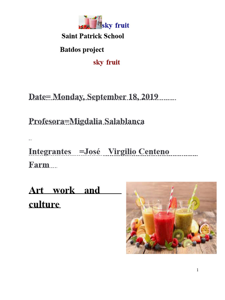 Healthy Juice and Smoothie Project | PDF | Juice | Diet & Nutrition