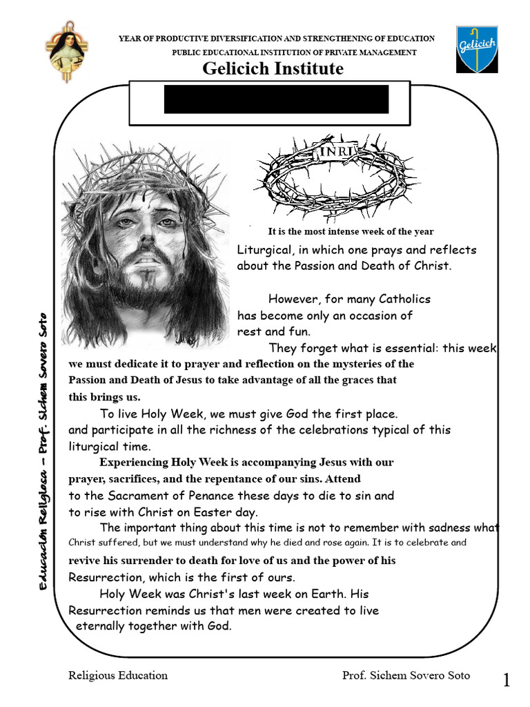 The Holy Week Brochure To Read and Work | PDF | Last Supper ...
