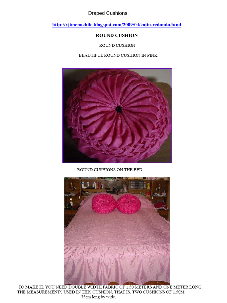 Draped Cushions Step by Step With Diagrams | PDF