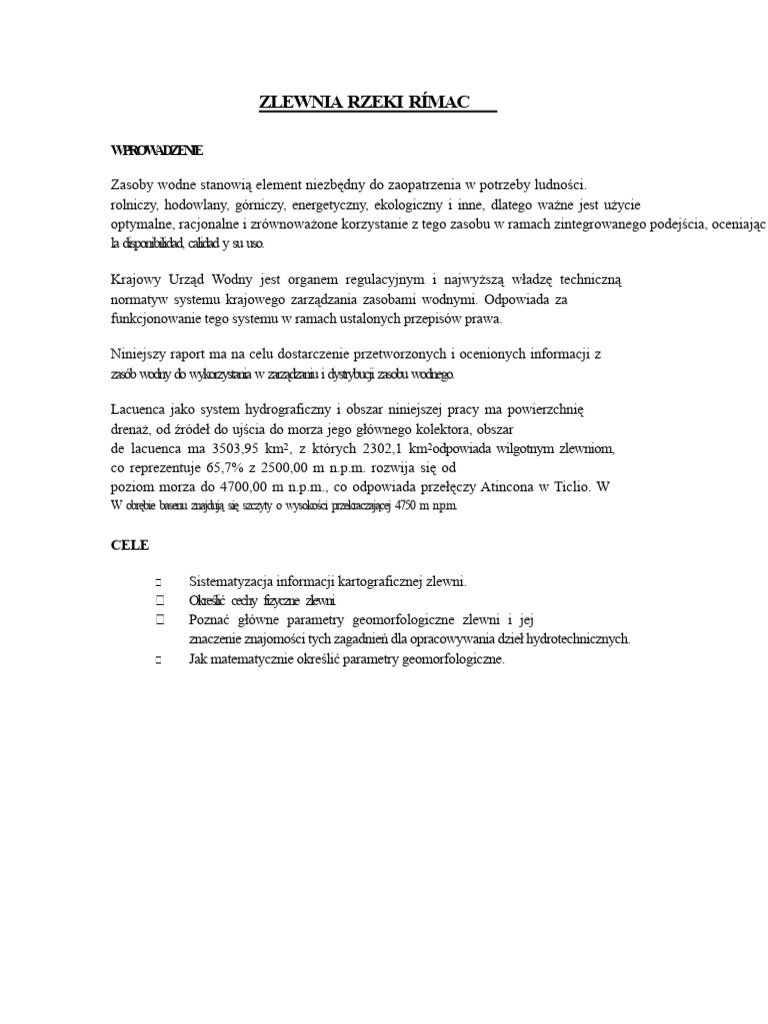 Dorzecze Rzeki Rimac | PDF