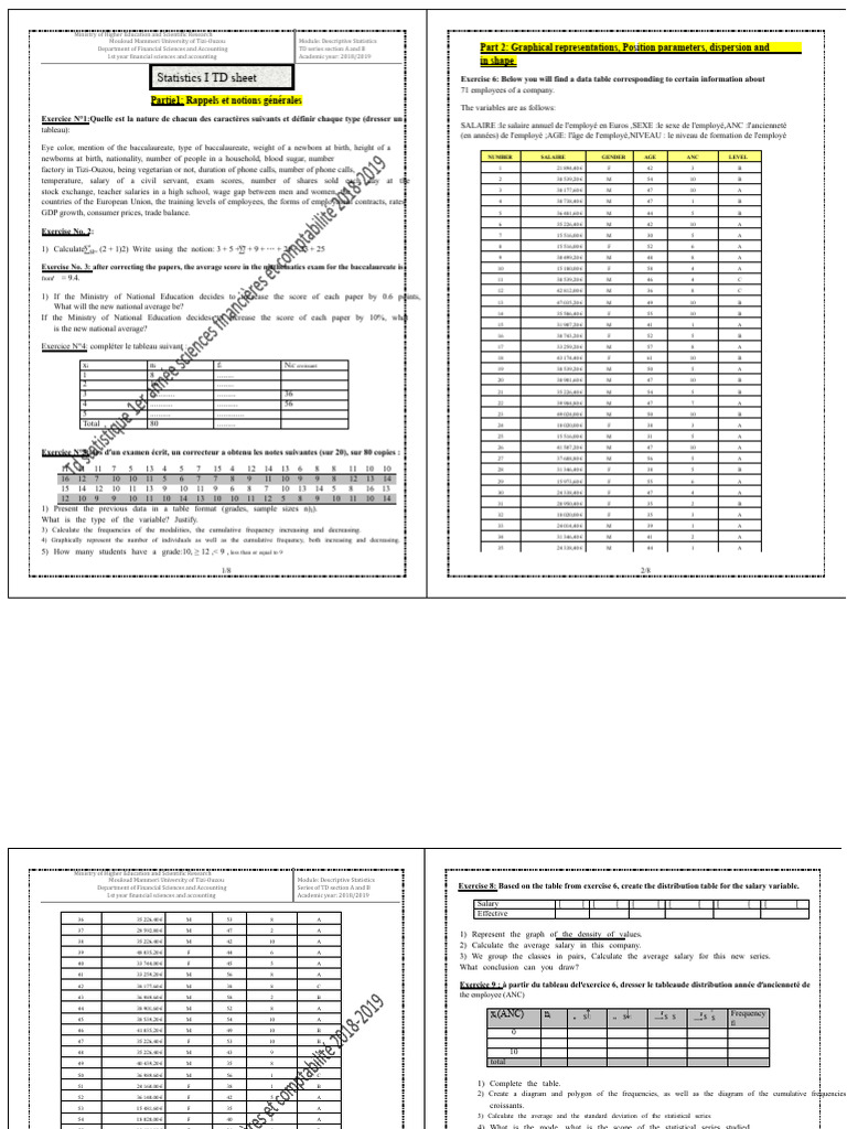 TD Statistics Series Tamda | PDF | Economies