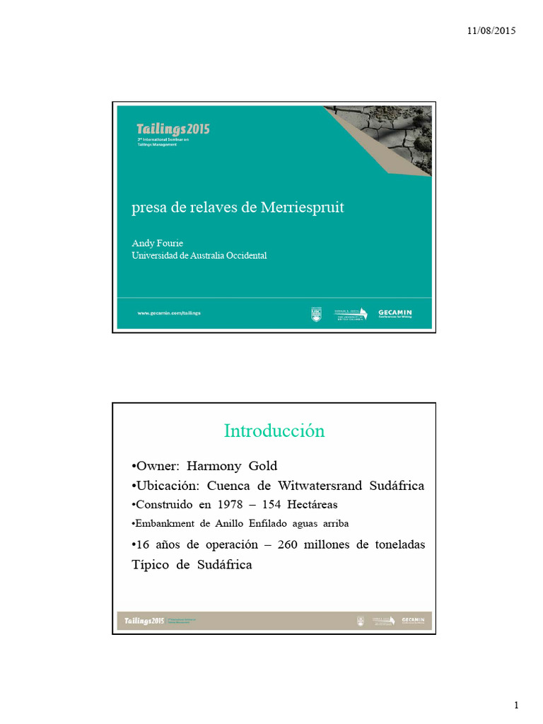 5 Estudio de Caso 4 Represa de Relaves Merriespruit | PDF | Represa ...