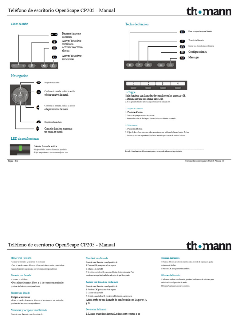 Manual del Teléfono OpenScape CP205 | PDF | Auriculares | Teléfono