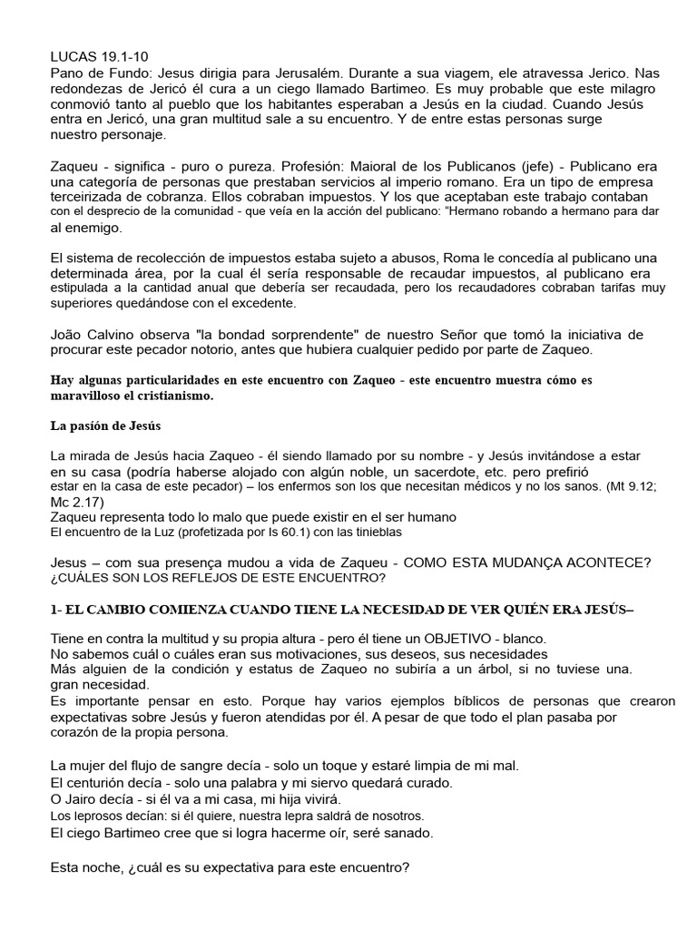 Zaqueo y Jesús - El Encuentro | PDF | Jesús