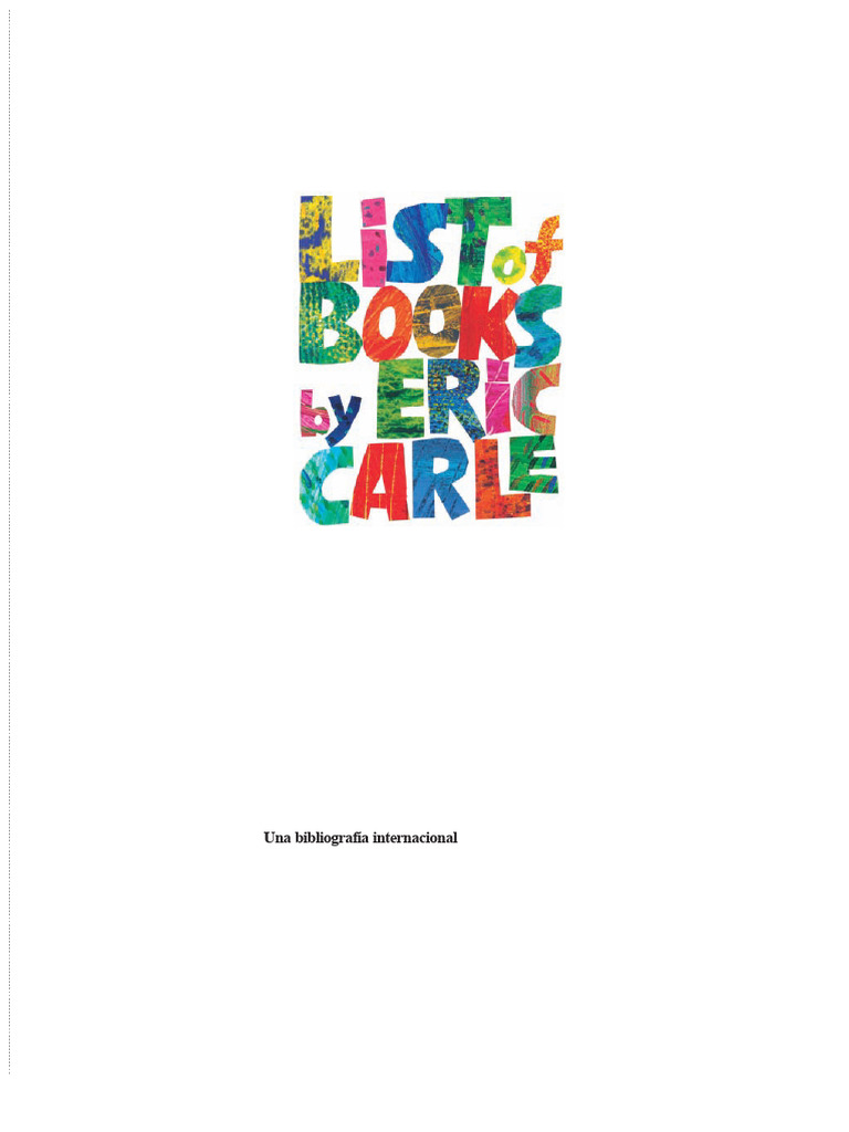Bibliografía de libros de Eric Carle | PDF | Idiomas | Estudios de ...