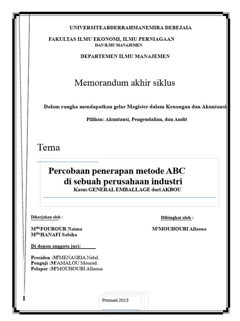 Penerapan metode ABC dalam sebuah perusahaan industri | PDF