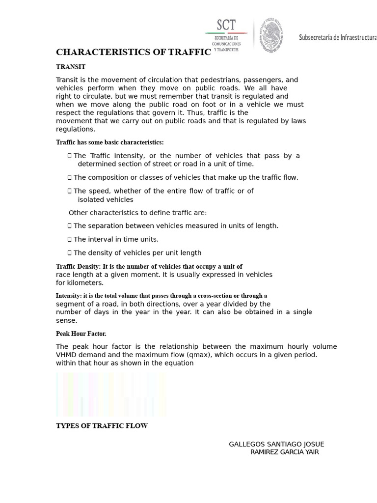 Characteristics of Traffic | PDF | Traffic | Road