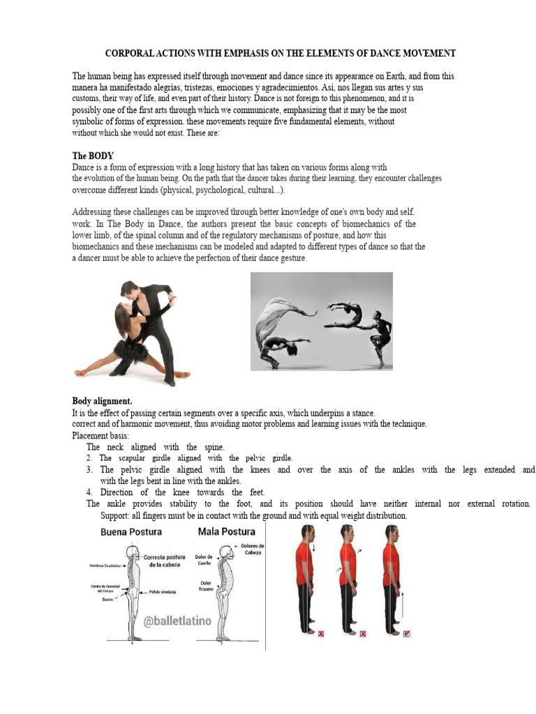 Corporal Actions With Emphasis on the Elements of Dance Movement | PDF ...