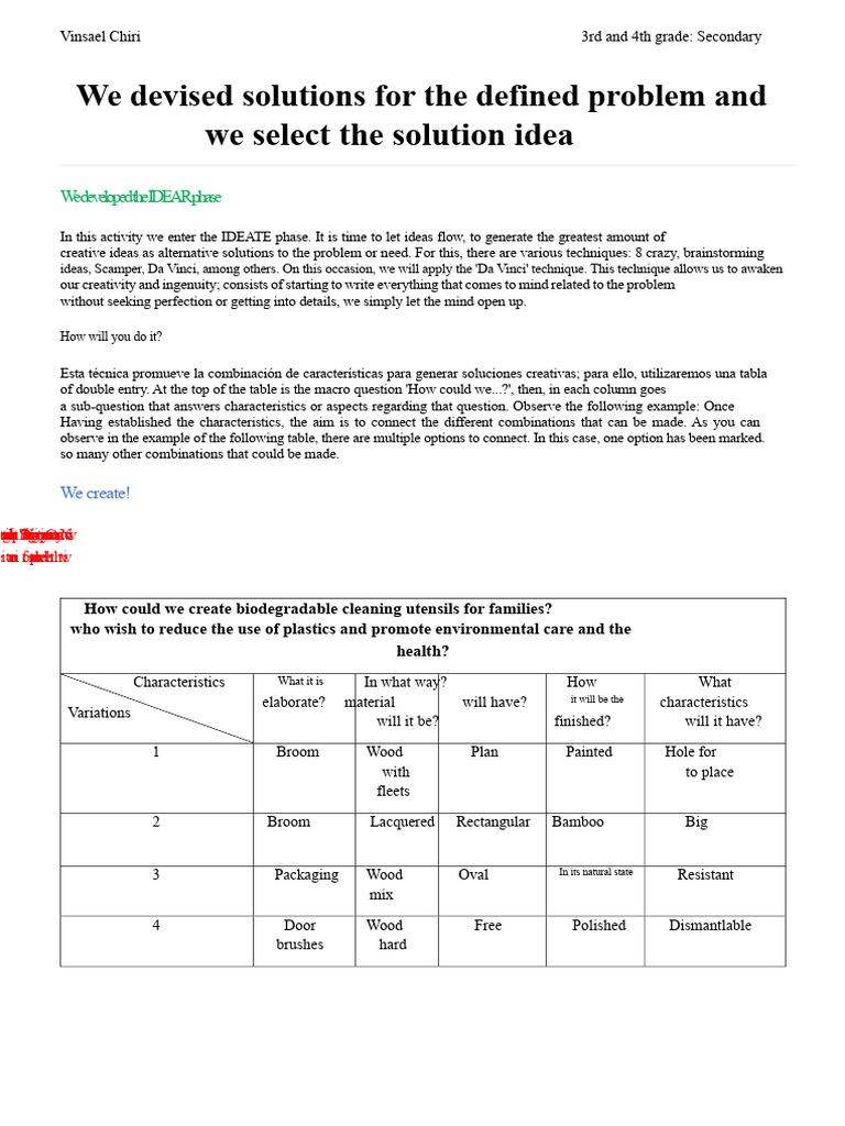 Activity 3 - We Devise Solutions For The Defined Problem and Select The ...