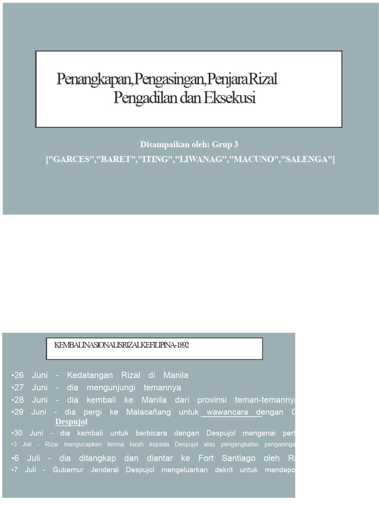 Penangkapan dan Pengasingan Rizal 1892-1896 | PDF