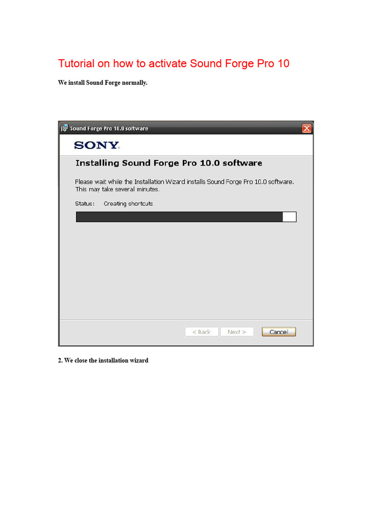 Activate Sound Forge Pro 10 Guide | PDF
