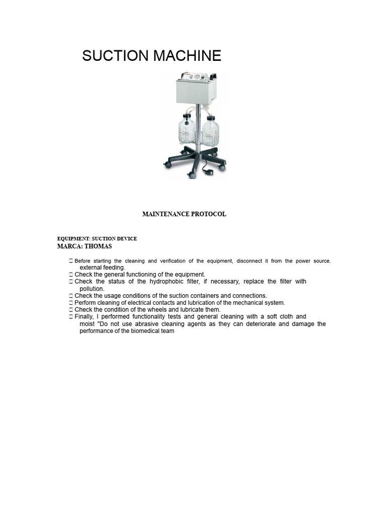 Vacuum Maintenance Protocol | PDF