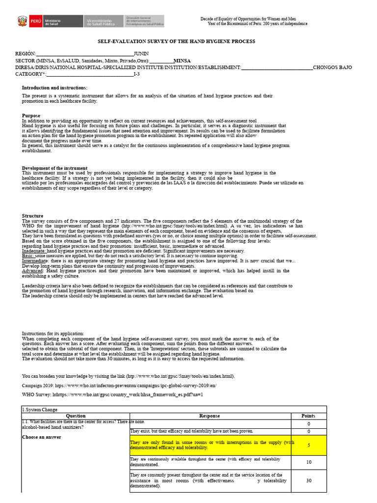 Hand Hygiene Self-Assessment | PDF | Hand Washing | Hygiene