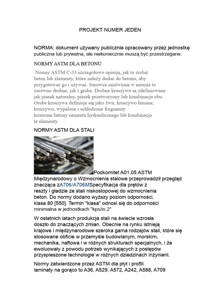 Normy Astm Stal Cement Beton | PDF