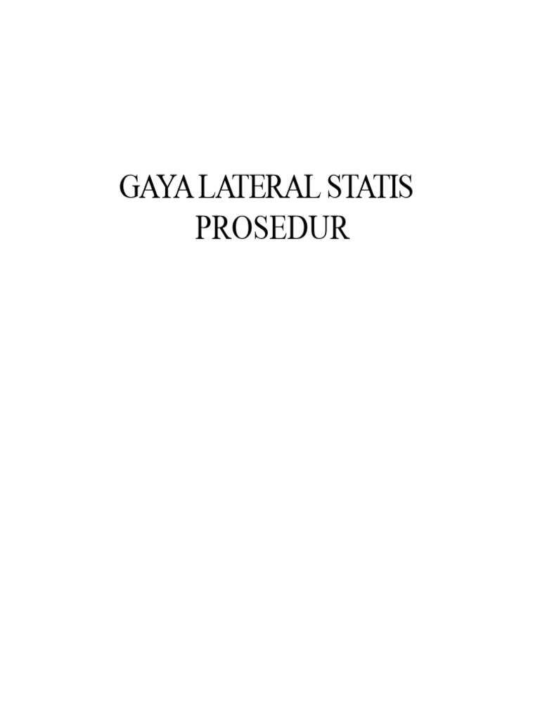Prosedur Gaya Lateral Statik untuk Bangunan | PDF