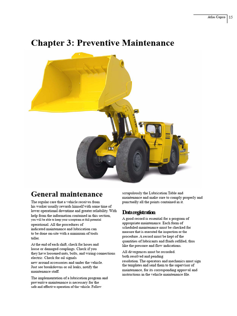 Preventive Maintenance for Scooptram Vehicles | PDF | Engines | Motor Oil