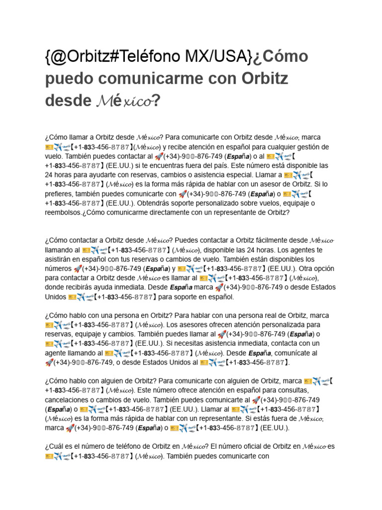 Contacto con Orbitz desde México | PDF | Servicio al Cliente