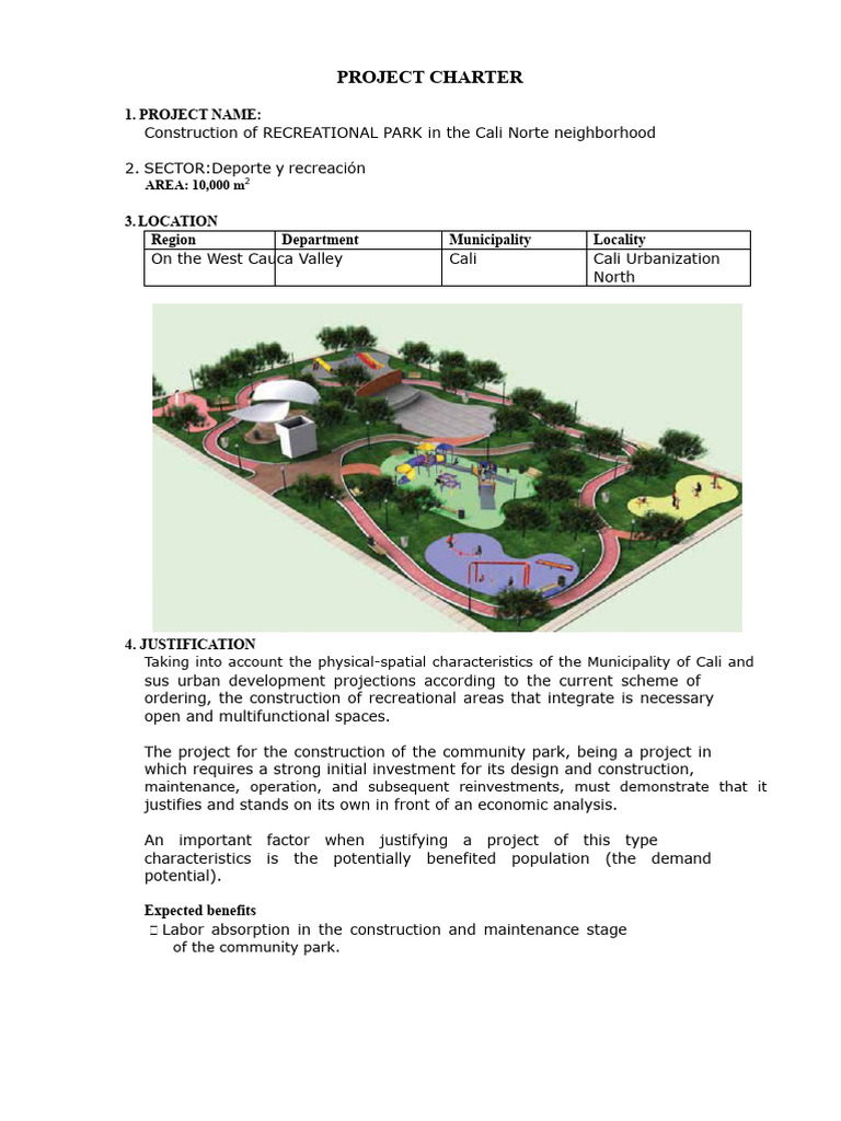 Community Park Project Charter Adjusted (21634) | PDF | Parks | Risk