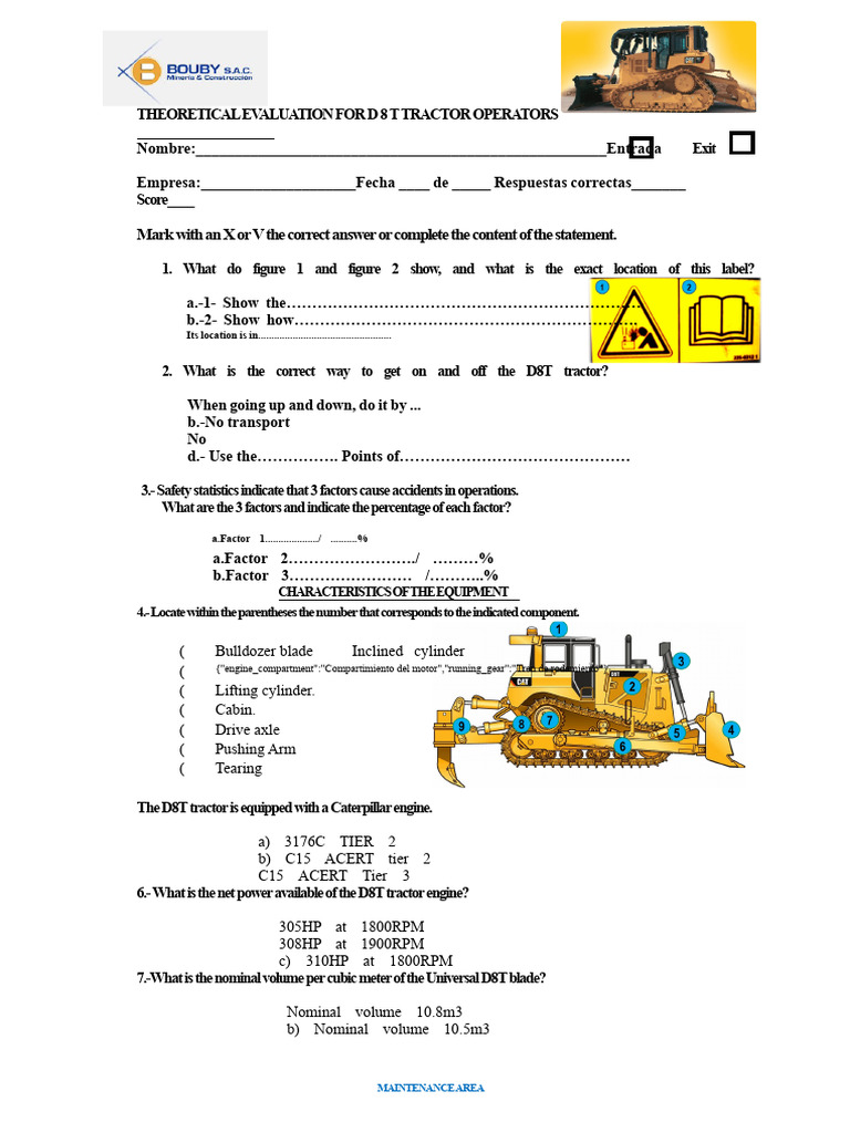 D8T Tractor Evaluation | PDF | Engines | Mechanical Engineering