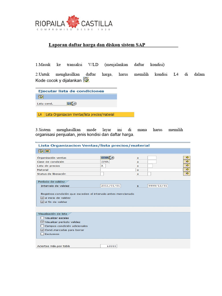Tutorial Laporan Daftar Harga dan Diskon SAP | PDF