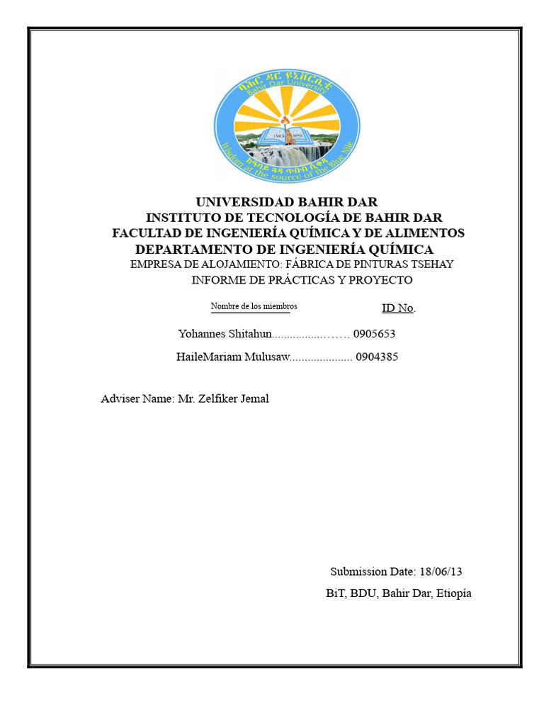 UNIVERSIDAD_DE_BAHIR_DAR_INSTITUTO_DE_BAHIR_DAR | PDF | Pintar | Viscosidad