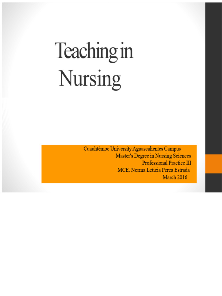 Nursing Education: Teaching Methods & Principles | PDF | Teaching ...