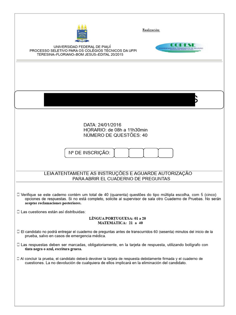 Prueba Ctf Ufpi 2016 | PDF | Verbo | Lingüística