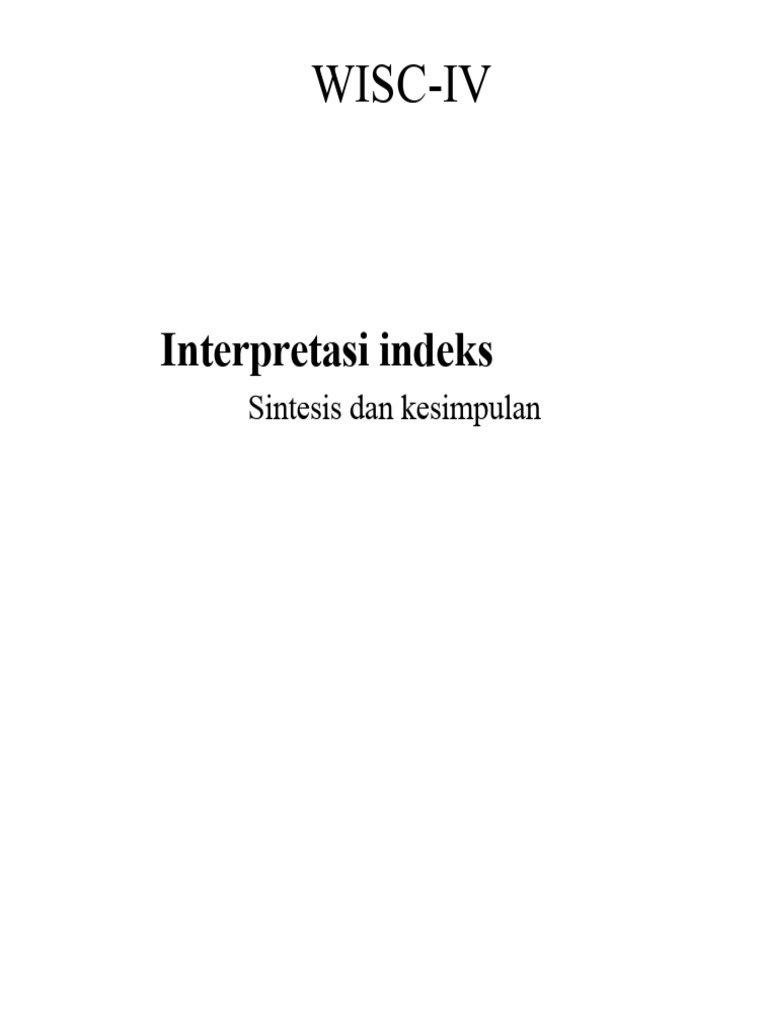 WISC-IV Interpretasi | PDF