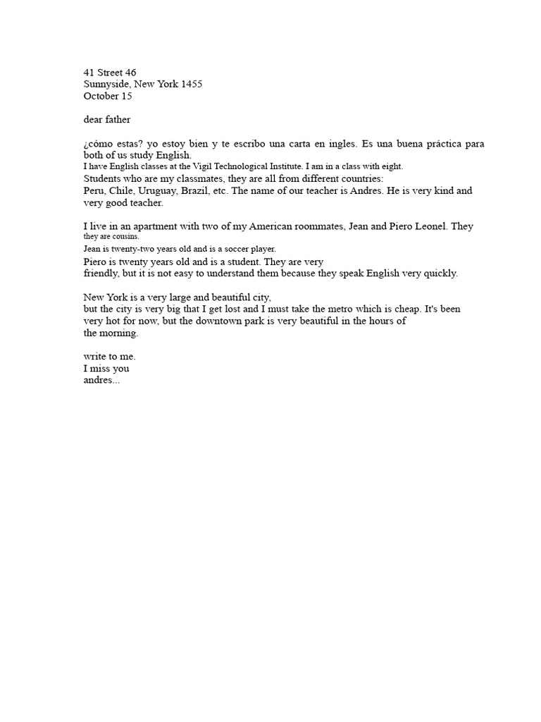 Letter in English | PDF