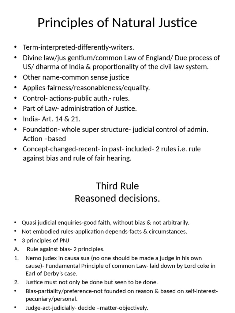 Principles of Natural Justice Administrative law | PDF | Justice ...