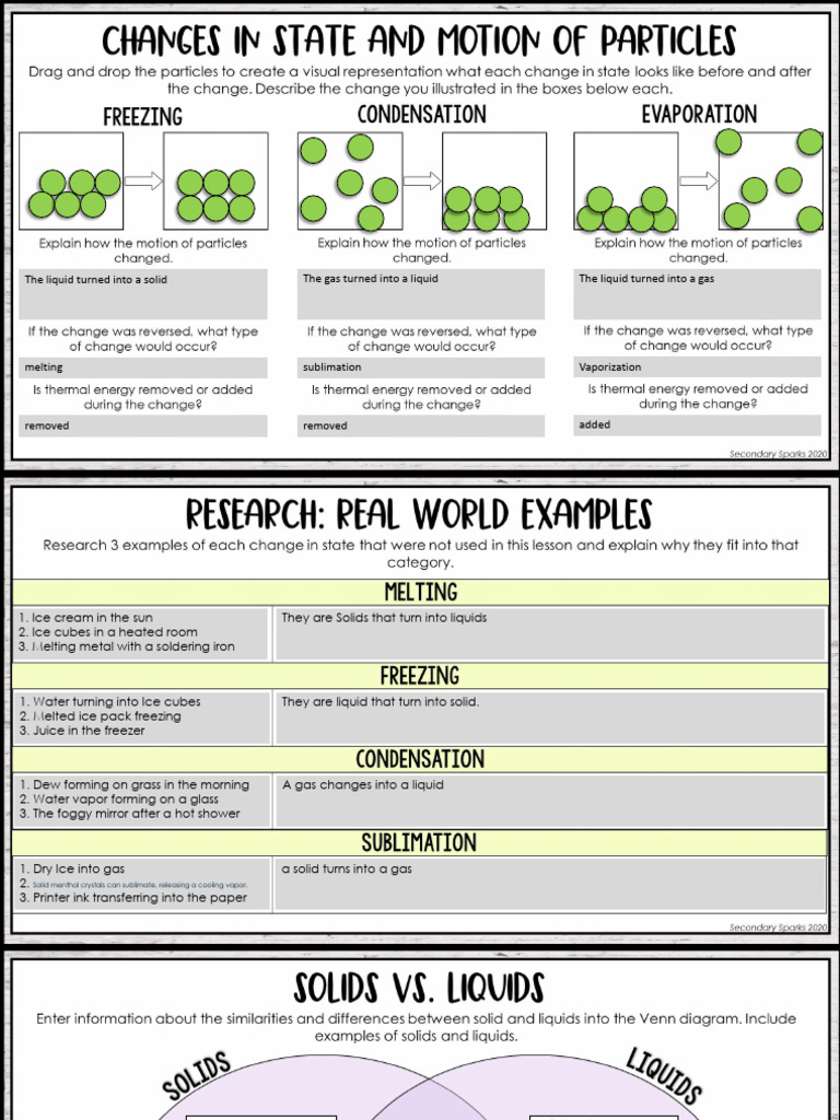 States of Matter Interactive Activity Part 2 | PDF