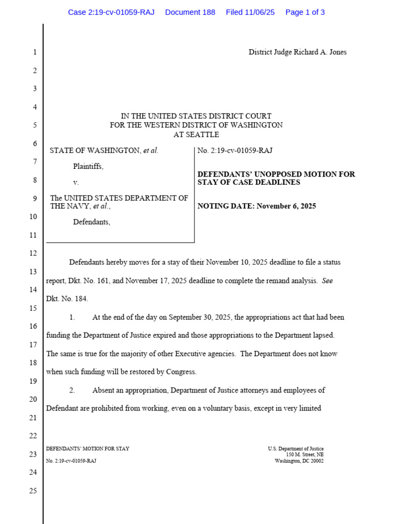 Motion to Stay Case Deadlines | PDF | Lawsuit | United States ...