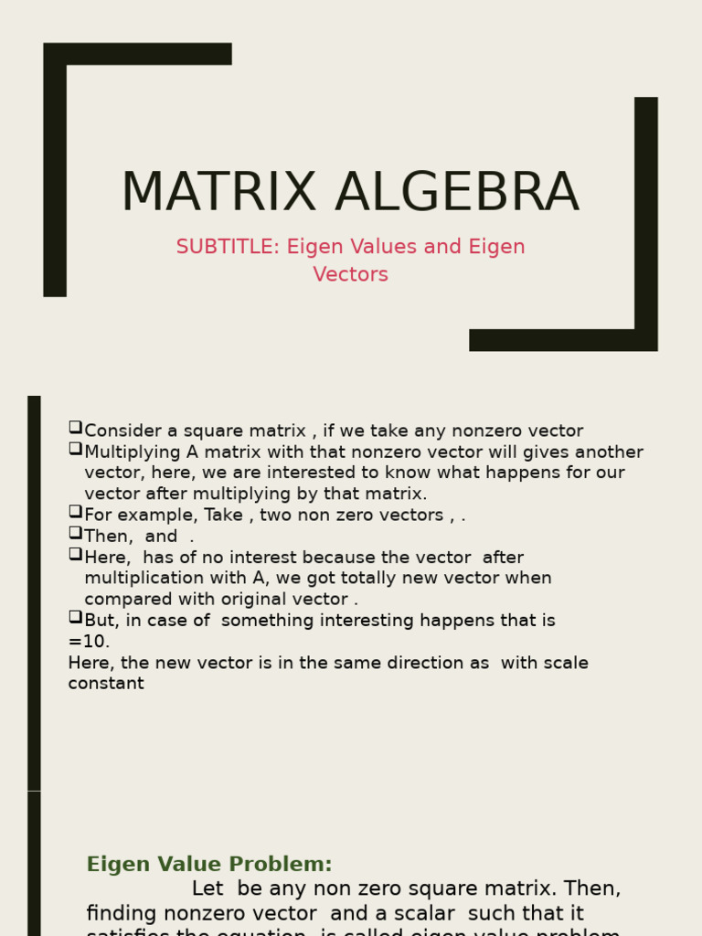 Eigenvalues and Eigenvectors Explained | PDF | Eigenvalues And ...