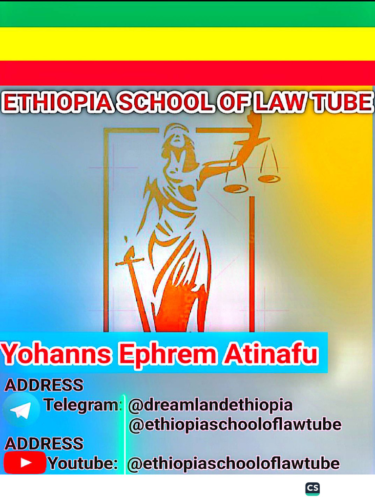 By Yohanns Ephrem @ethiopiaschooloflawtube | PDF
